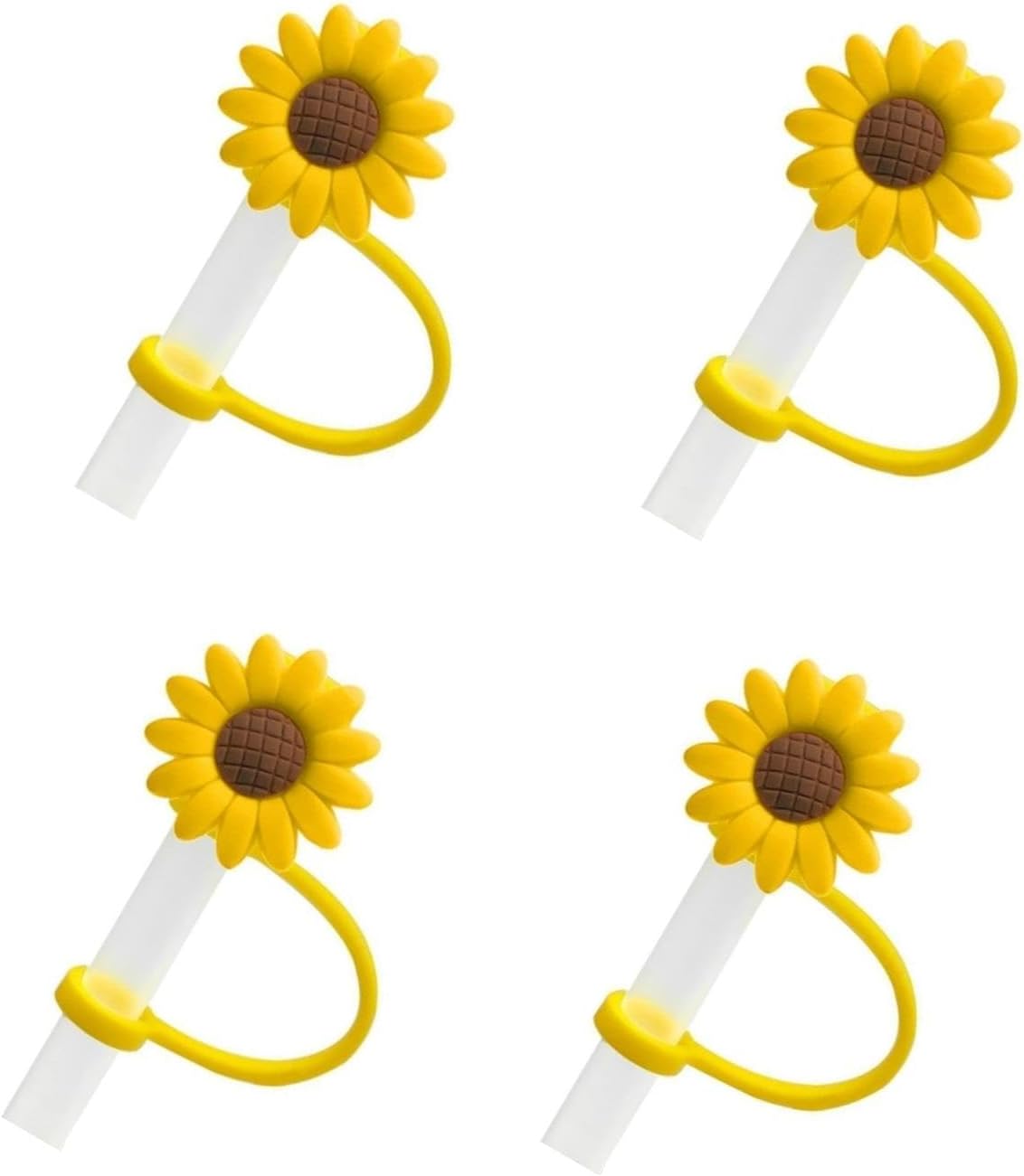 Amazon.com: 4Pcs Sunflower Straw Plug Reusable Splash Proof Plugs ...