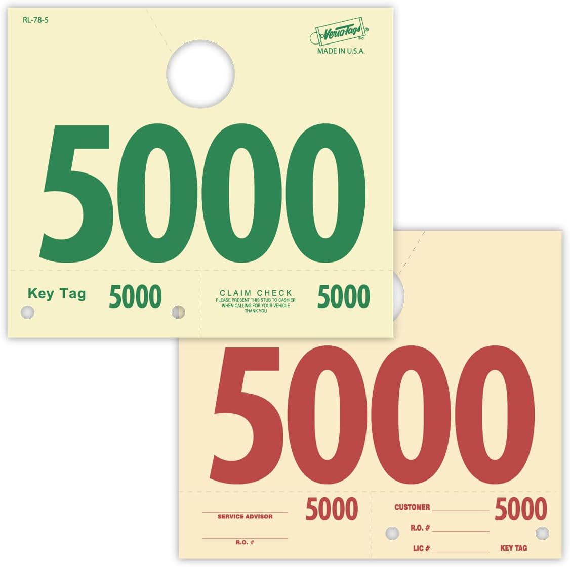 Amazon.com : 1000 Automotive Service Dispatch Numbers Mirror Hang Tags ...