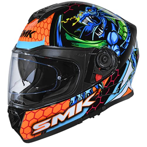 SMK Helmets - Twister - Dragon - GL258 Gloss Black Blue Green - Dual ...