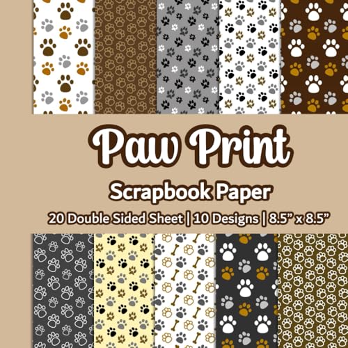 Paw Print Scrapbook Paper: Dog Puppy Paw Print Scrapbook Paper - Import ...