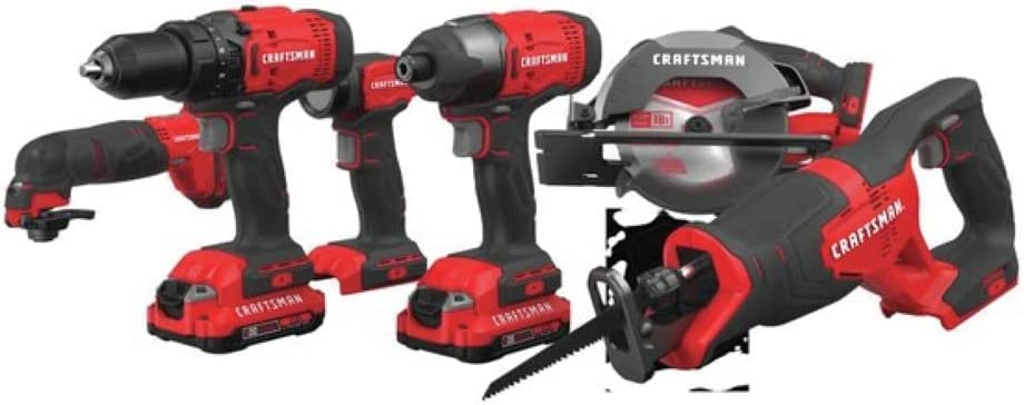 Snapklik.com : Craftsman CMCK600D2 V20 Brushed Lithium-Ion Cordless 6 ...