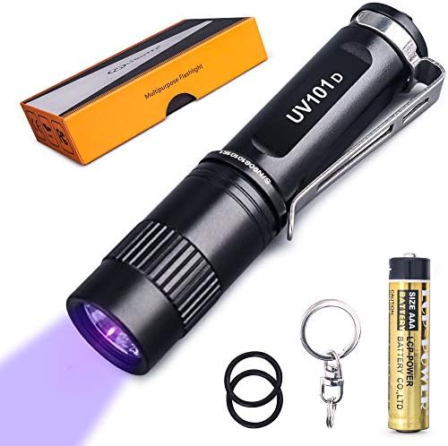 LIGHTFE UV101 365nm Flashlight LED Purple Light Identification Handheld ...