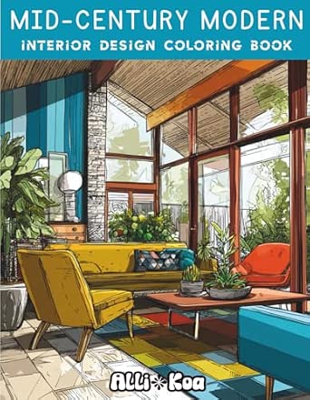 Amazon.com: Mid-Century Modern Interior Design Coloring Book: 35 Retro ...