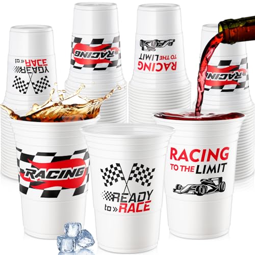 Snapklik.com : 48 Pcs Checkered Flag Party Supplies Bulk 16 Oz Race Car ...