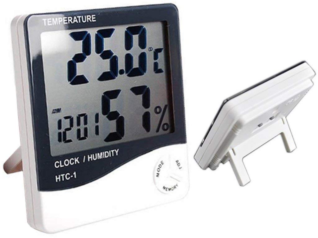 Amazon.com: HTC-1 Temperature-Humidity-Clock with Alarm Hygrometer ...