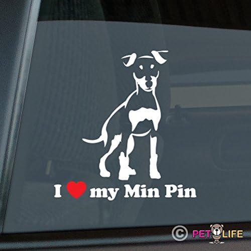 Amazon.com: I Love My Miniature Pinscher Sticker Vinyl Auto Window Min ...