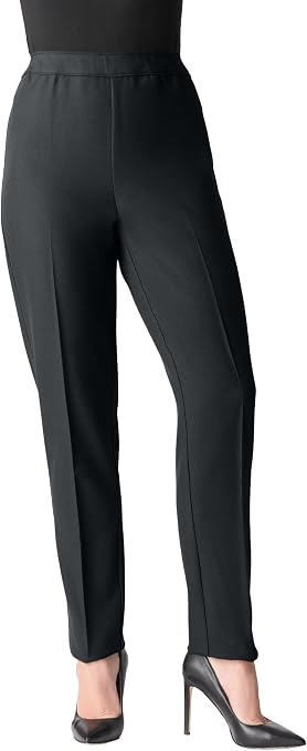 Roaman's Women's Plus Size Classic Bend Over Pant - 22 WP, Black at ...