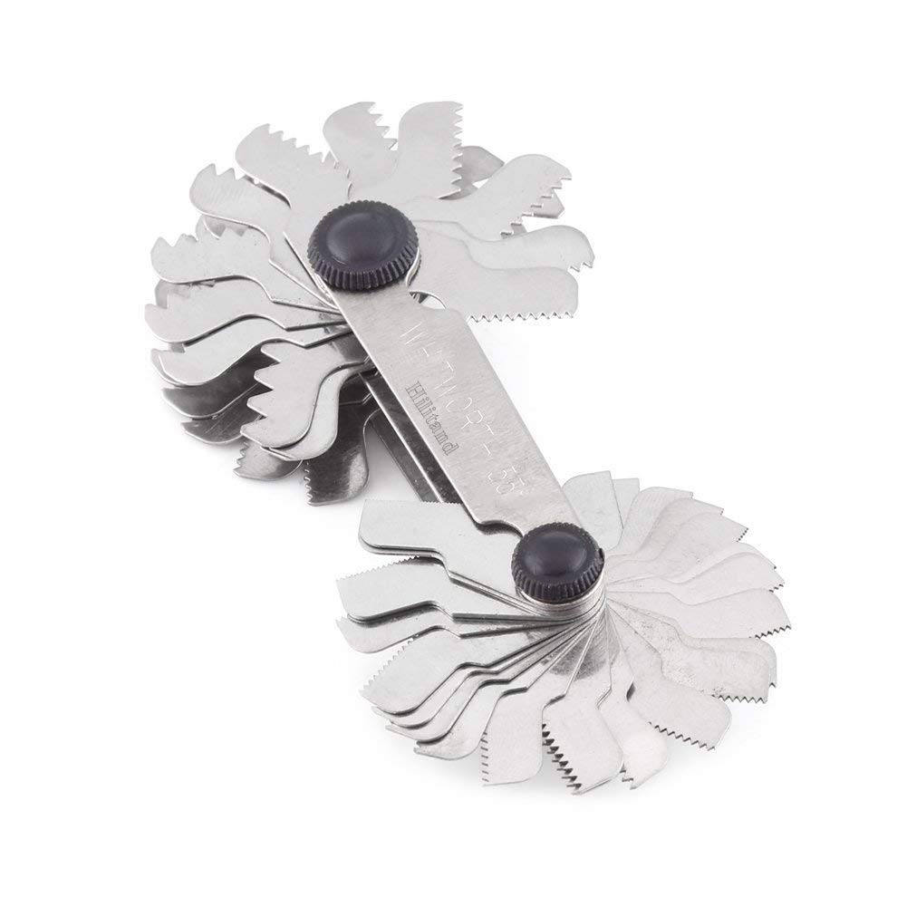 52Pcs Thread Gauge, Metric+ Imperial Stainless Steel Screw Pitch Gauge ...