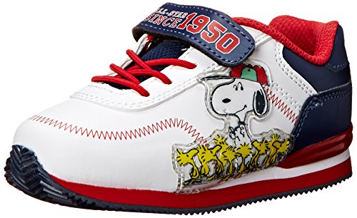 Buy Disney Peanuts Snoopy Athletic Shoe (Toddler), White, 5 M US ...