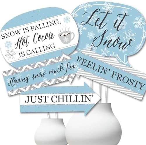 Amazon.com: 27 Pieces Snowflake Photo Booth Props Kit, Holiday and ...