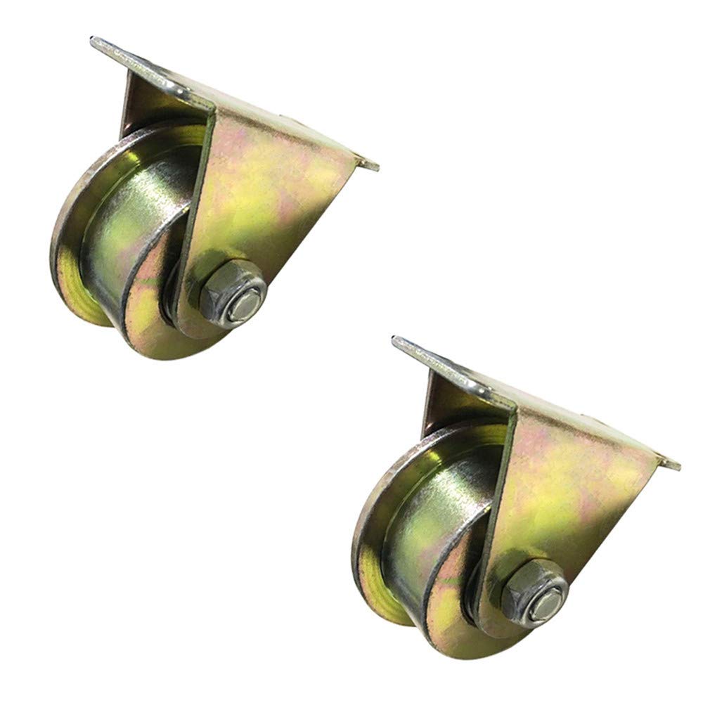 Buy 2 T-Groove Steel Caster Wheel,Heavy Duty Rigid Wheels,Directional ...