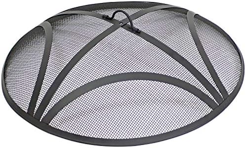 Sunnydaze Heavy-Duty Steel Mesh Fire Pit Spark Screen with Handle - 22 ...