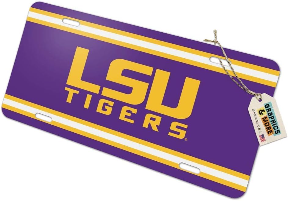 Amazon.com: Craftique LSU Tigers Mirror Laser Cut License Plate ...