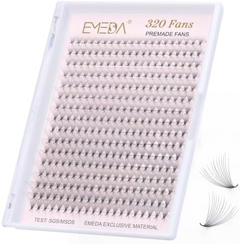 Amazon.com: EMEDA 320 Fans Premade Lash Fans Pointy Thin Base 5D/8D/10D ...