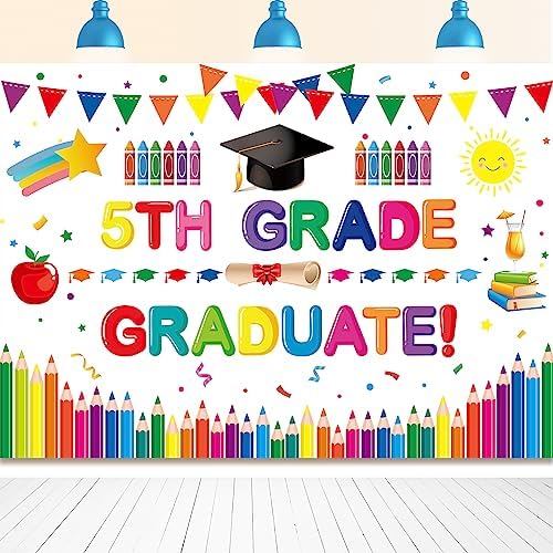 Amazon.com : Kindergarten Congrats Grad Backdrop,84x60Inch | 5th Grade ...