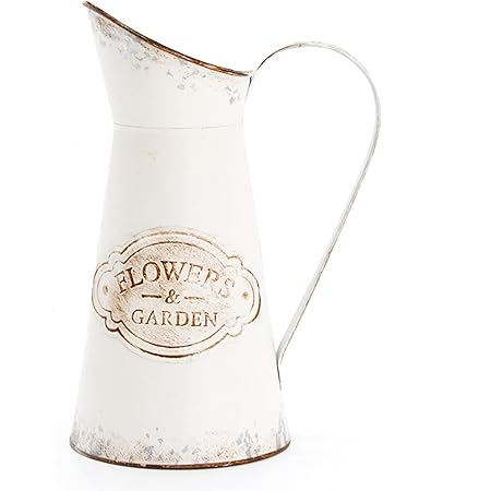 Amazon.com: Vintage Galvanized Flower Vase, Farmhouse Decorative ...