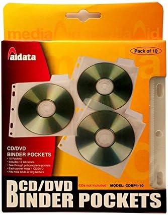 Amazon.com: Aidata CD/DVD Binder Pockets Pack of 10 : Home & Kitchen
