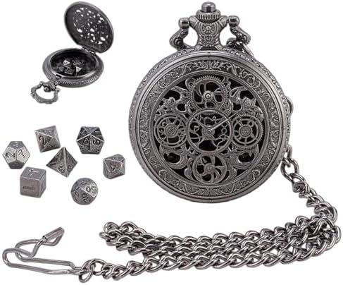 Amazon.com: PH PandaHall DND Dice Set, Hollow Gear Watch Case 7pcs Mini ...