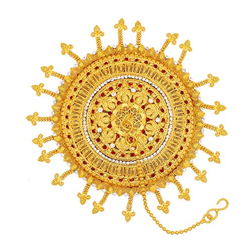 VEDIC VAANI Handcrafted Copper Gold Polish Chatra Umbrella For God And ...