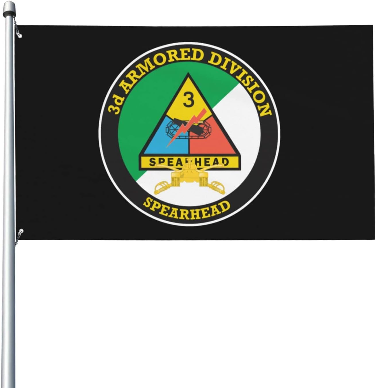 Amazon.com : 3x5 Ft 3rd Armored Division with Armor Insignia Flag ...