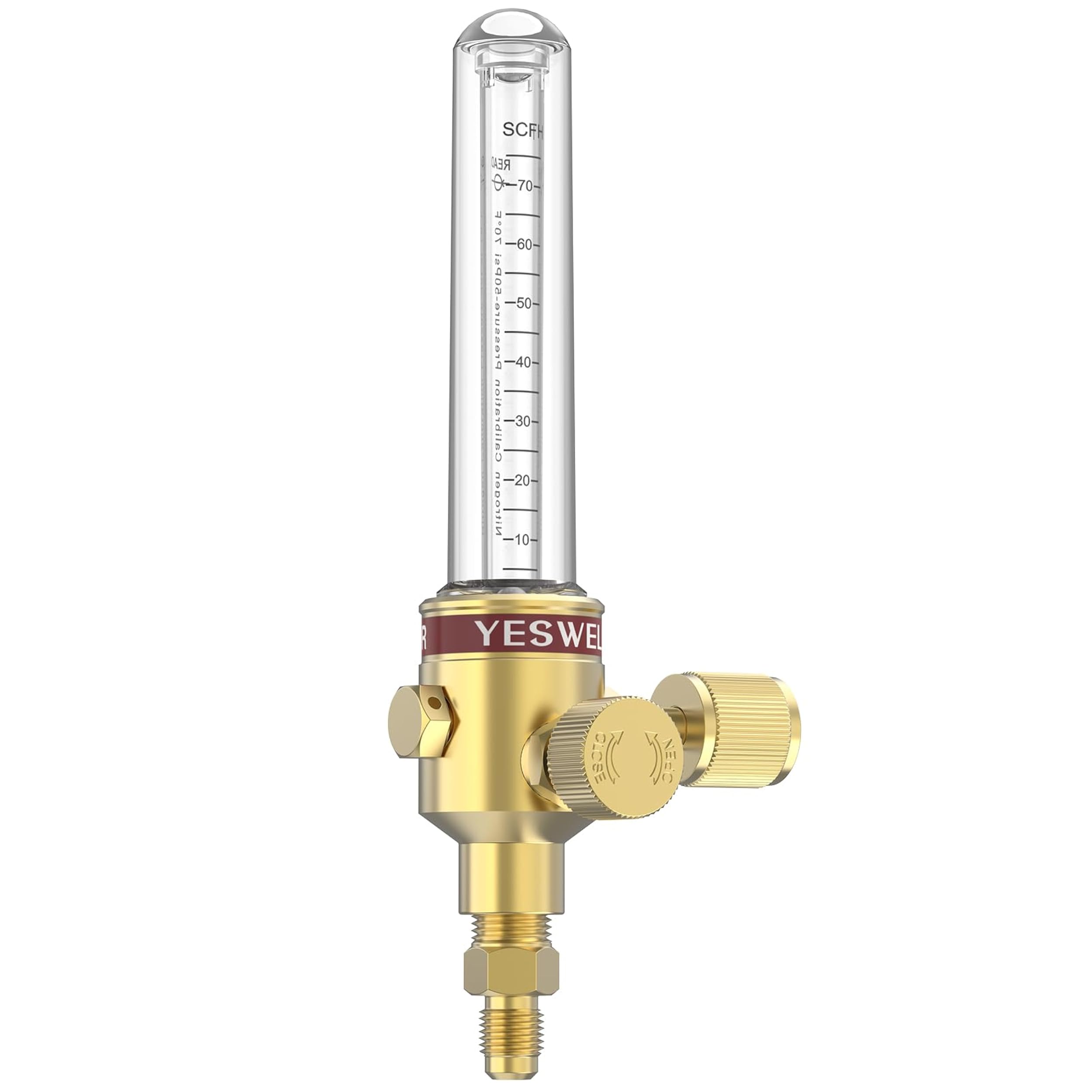 Snapklik.com : Nitrogen Flow Meter 1/4" SAE Flare Inlet 0-70SCFH 50PSI ...