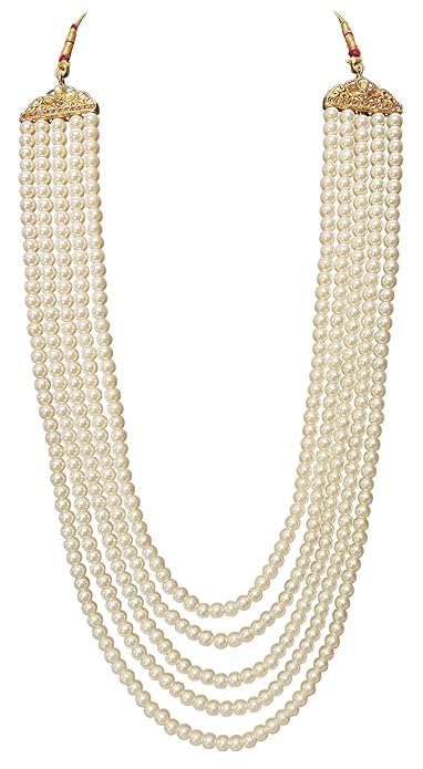Moti Mala For Men Necklace groom Pearl Sherwani Traditional Gold Plated ...