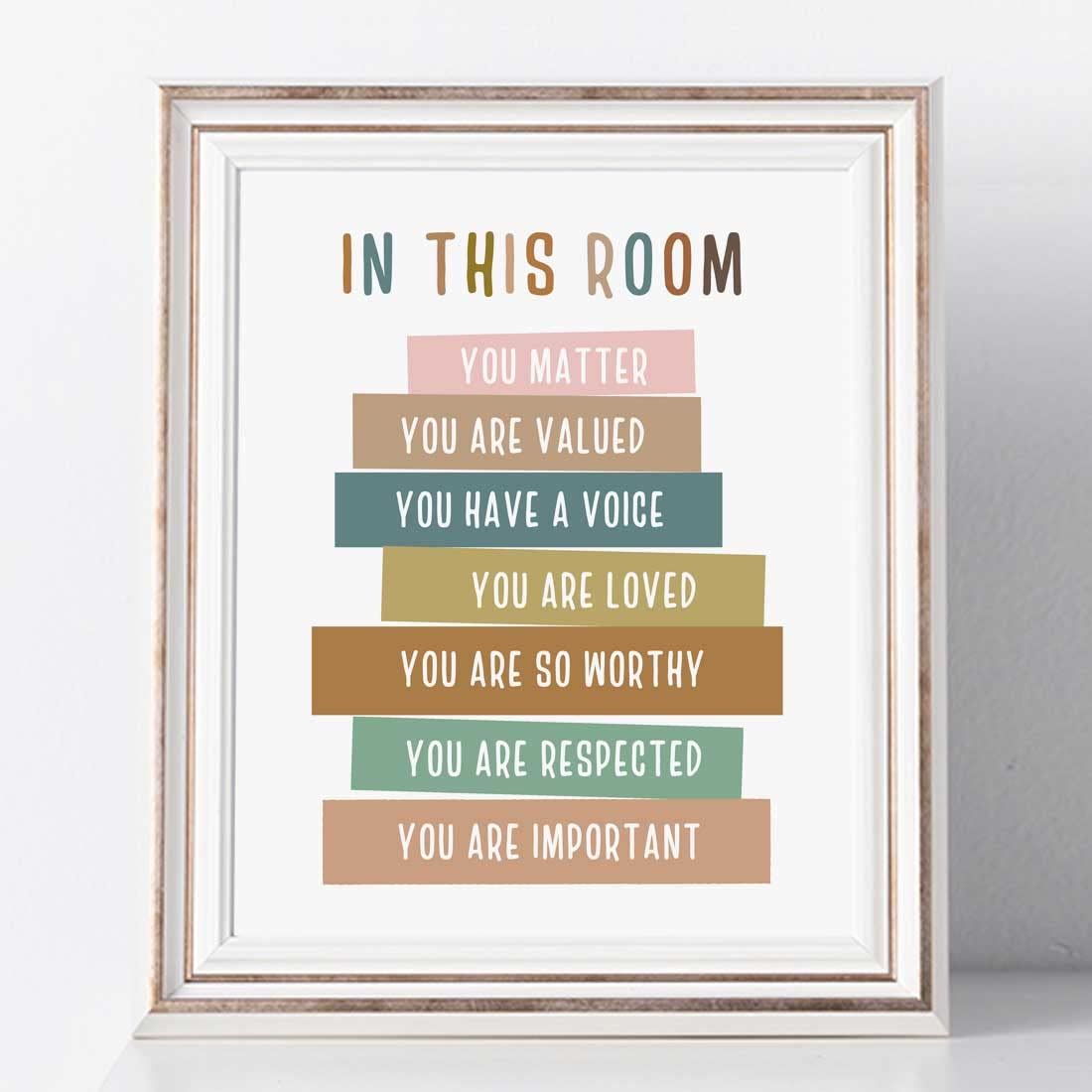 Amazon.com: In This Room You Matter, You Are Loved, Classroom Decor ...