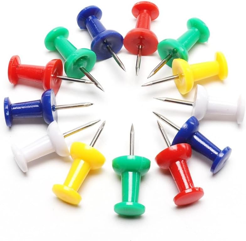 Kunfaya 100pcs Plastic Quality Cork Board Safety Colored Push Pins ...