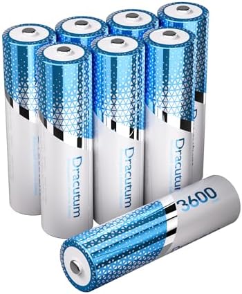 Amazon.com: Dracutum 3600mWh Rechargeable AA Batteries 8-Pack, 1.5V ...
