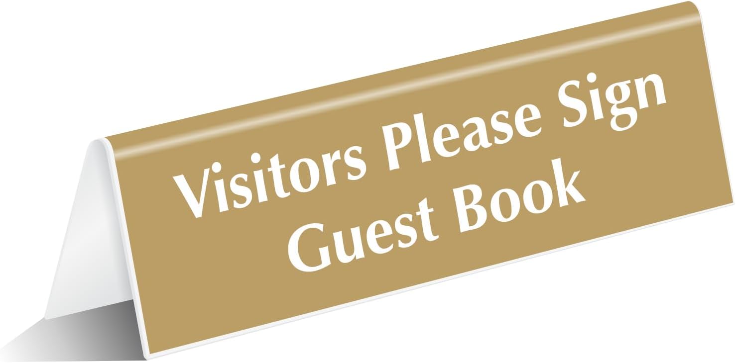 Amazon.com: SmartSign Visitors Please Sign Guest Book Desk/Counter Sign ...