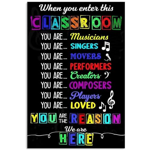 Amazon.com: When You Enter This Classroom Wall Art Music Room Kids ...