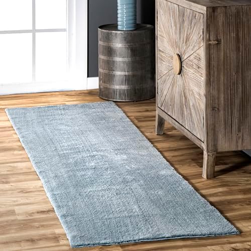 Amazon.com: jinchan Solid Plush Runner Rug 2x5 Performance Shaggy ...