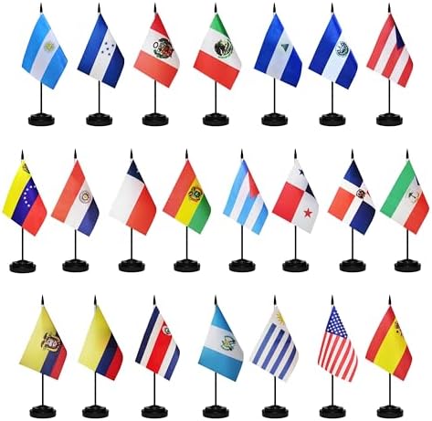 Amazon.com: Juego de mini banderas de escritorio pequeñas de América ...