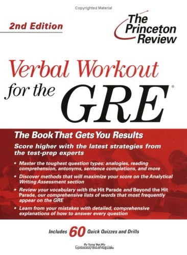 Verbal Workout for the GRE, 2nd Edition (Graduate School Test ...