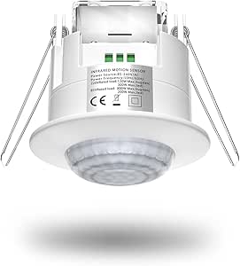 TobeBright Ceiling PIR Sensor Indoor 360 Degree Infrared Ceiling Motion ...