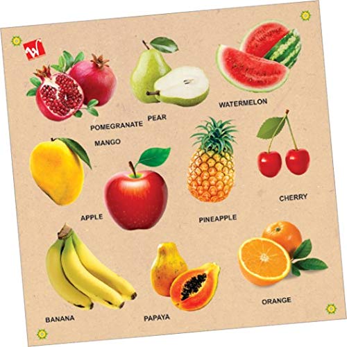 triangle wooden fruits puzzle for kids- Multi color : Amazon.in: Toys ...