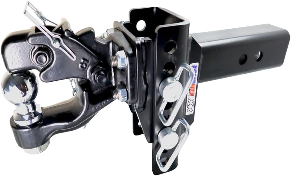 Amazon.com: Shocker XR Adjustable Pintle & Ball Combo Hitch - 6" Drop ...