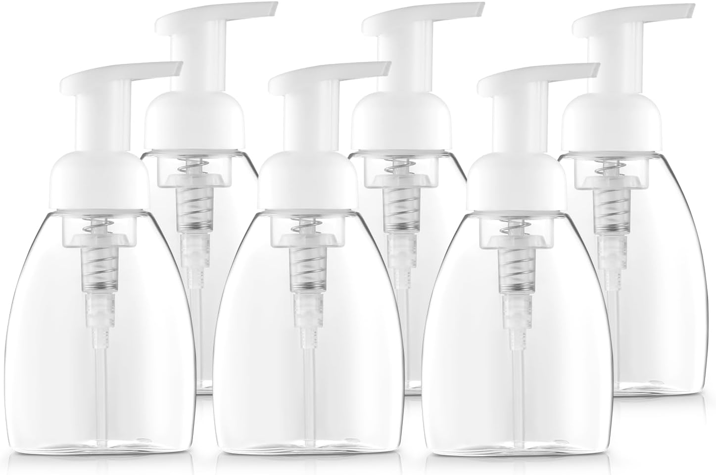 Amazon.com: Oval Clear Plastic Soap Dispenser Pump Bottles with White ...