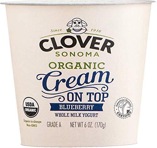 Amazon.com: Clover Sonoma Organic Cream On Top Blueberry Yogurt, 6 Oz ...