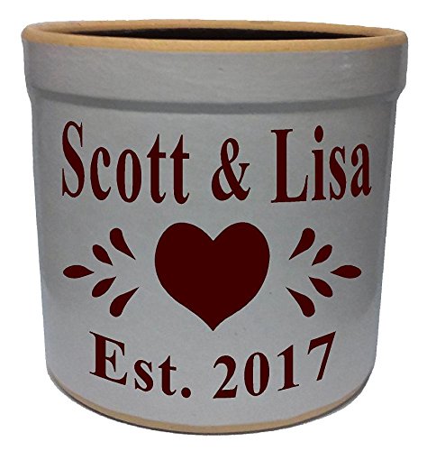 Amazon.com: 1 Gallon Personalized Stoneware Crock - Heart : Home & Kitchen