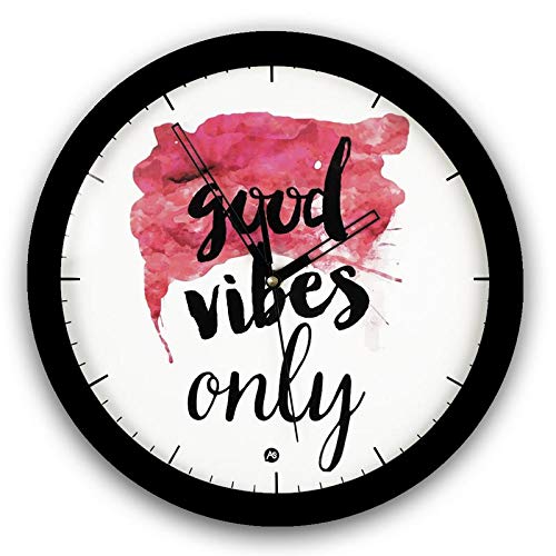 Buy Aswhole Ideas Inspirational Good Vibes ONLY Wall Clock for Home ...