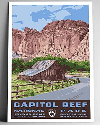 Amazon.com: Capitol Reef National Park Vintage-Style Travel Poster ...