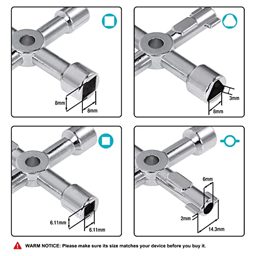 Snapklik.com : 4 Way Utilities Key, Multi-functional Water Key, 1-Pack ...