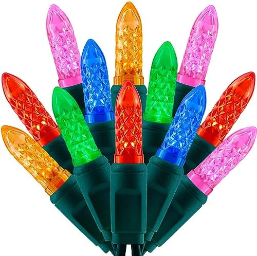 Amazon.com: SWEET SHINE 100 Multicolor Faceted One-Piece LED Christmas ...