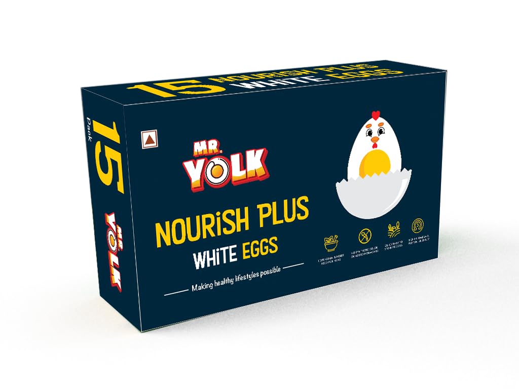 Mr Yolk Nourish Plus White Eggs, Pack of 15 : Amazon.in: Grocery ...