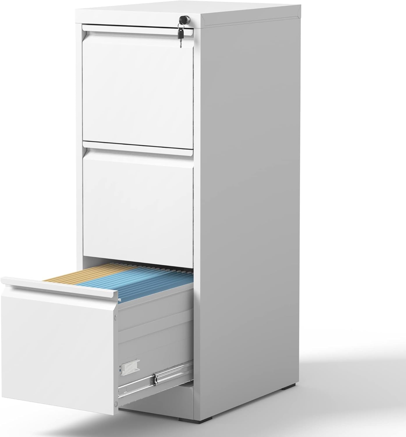 Amazon.com: Yukimo Vertical File Cabinet with Drawer, 3 Drawer File ...