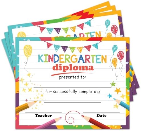 Preschool Certificates Yisong 35 Pieces Kindergarten Diploma Colorful ...
