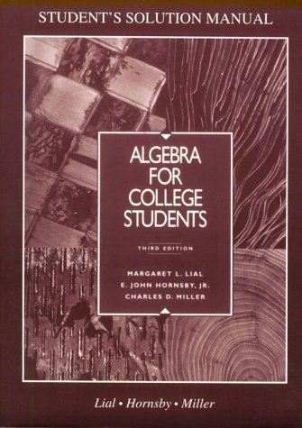 Amazon.com: Algebra for College Students: Student's Solution Manual ...