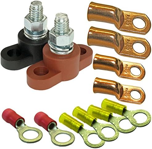 Amazon.com: Insulated Battery Power Posts RED and Black Set (3/8 X 16 ...