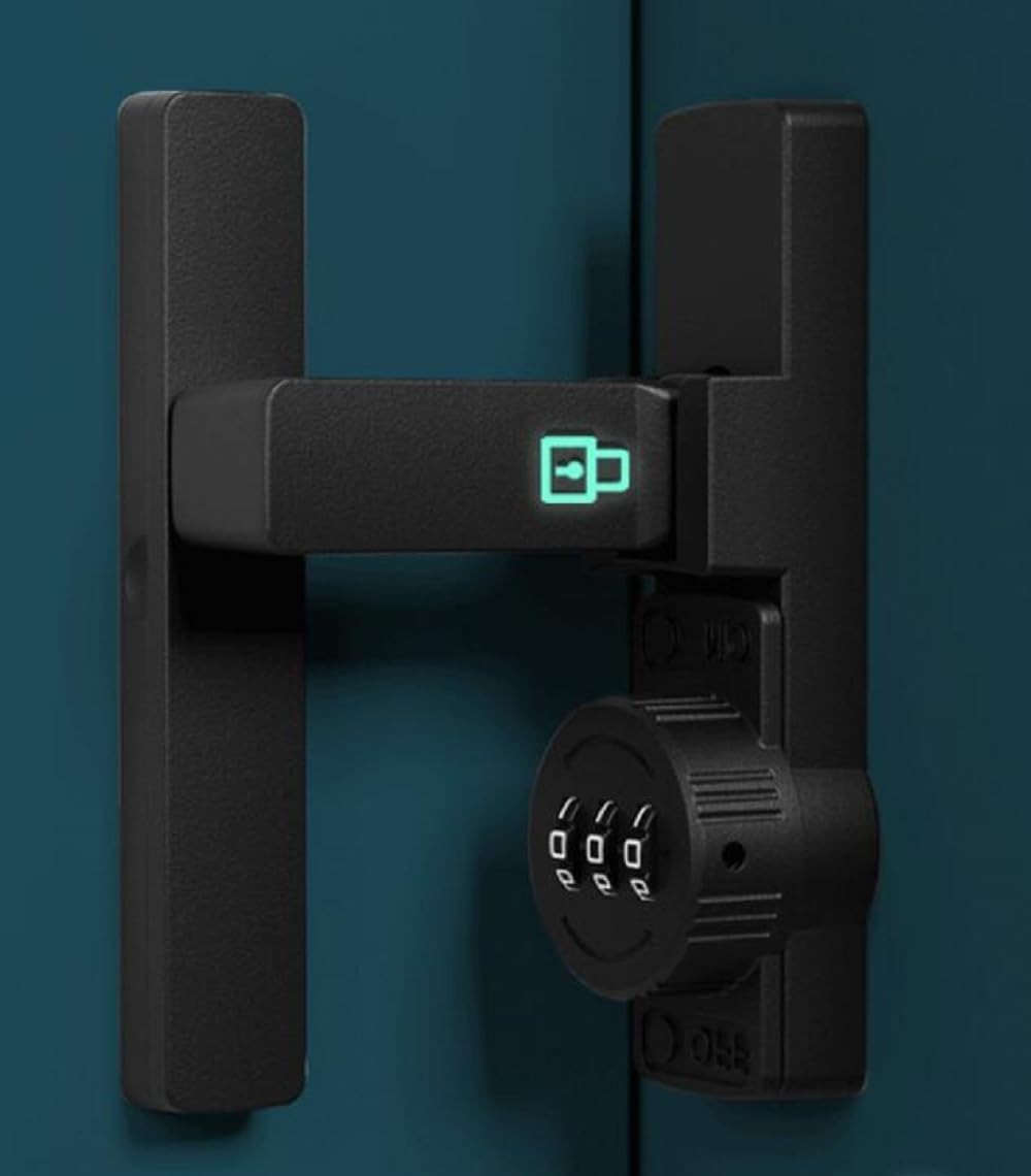 Snapklik.com : Black Password 90 Degree Lock Sliding Barn Door Latch ...